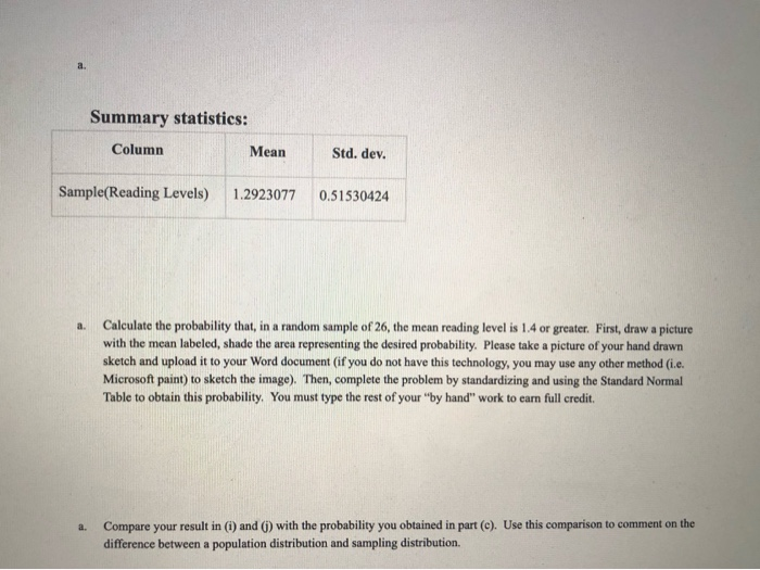 Solved Summary statistics: Column Mean Std. dev. | Chegg.com