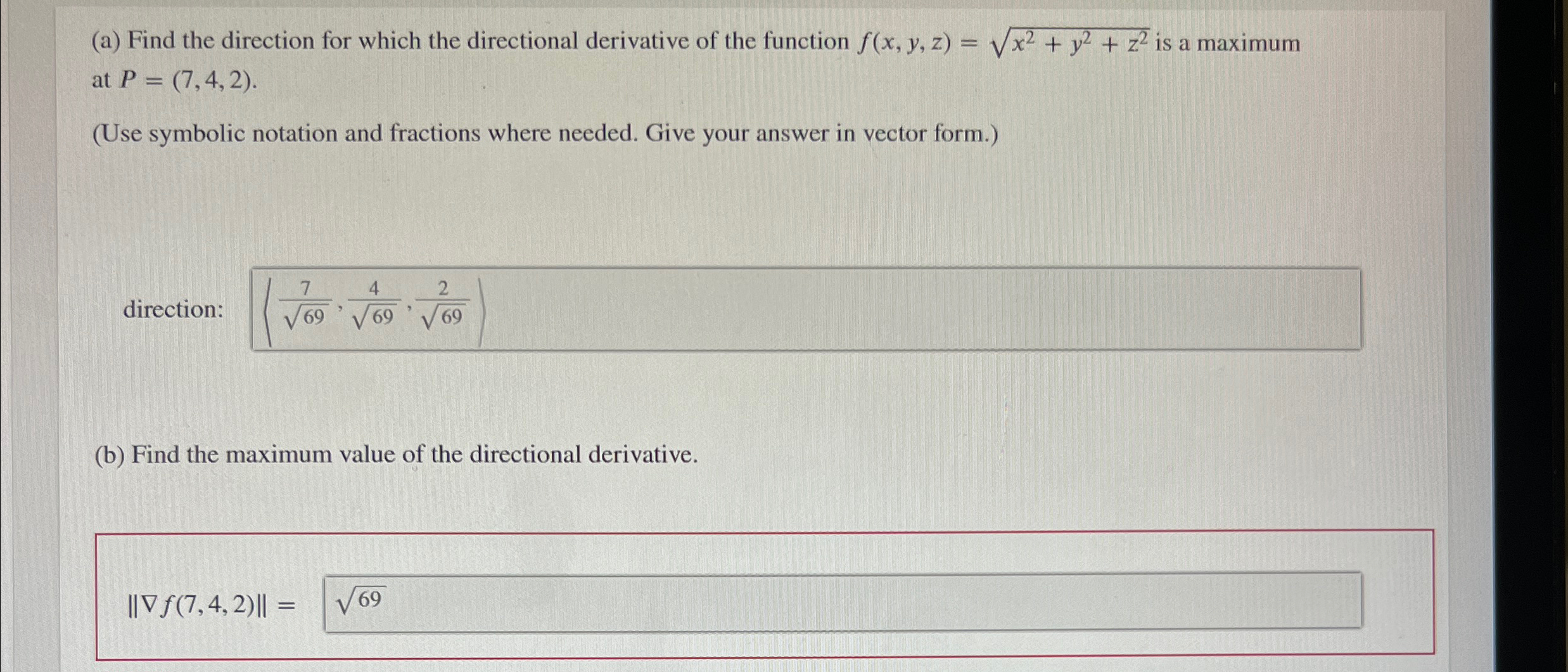 Solved (a) ﻿Find the direction for which the directional | Chegg.com