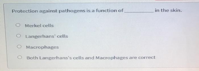Solved Protection against pathogens is a function of in the | Chegg.com