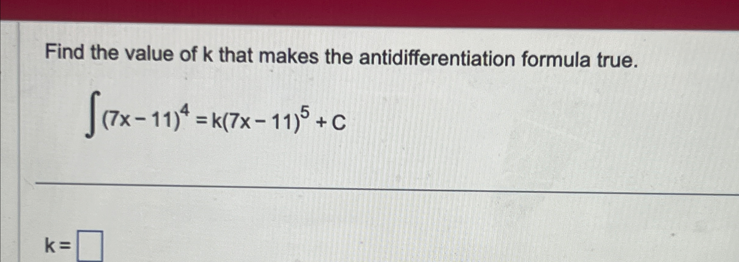 Solved Find the value of k ﻿that makes the | Chegg.com