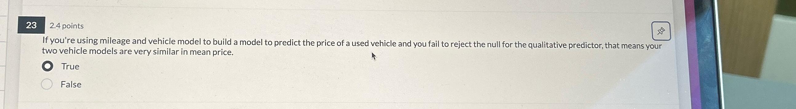 Solved 23 2.4 ﻿pointsIf you're using mileage and vehicle | Chegg.com