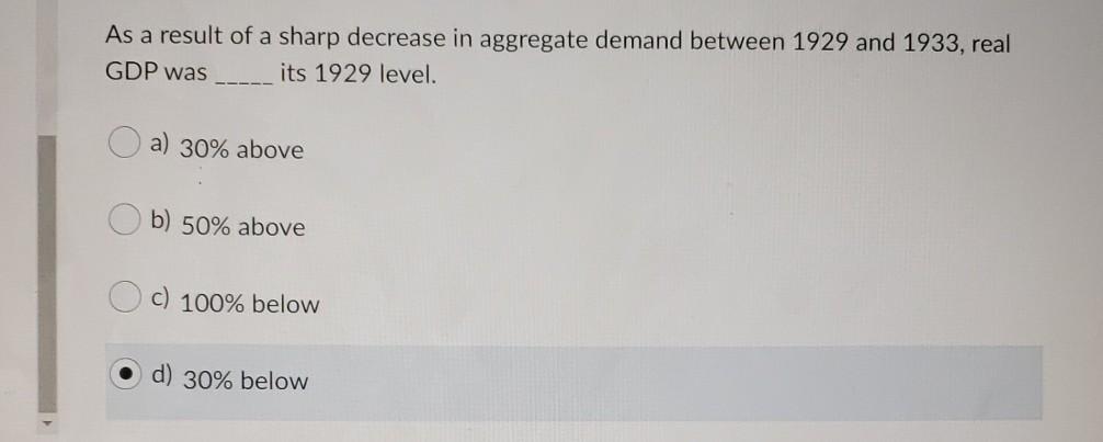 Solved As a result of a sharp decrease in aggregate demand | Chegg.com