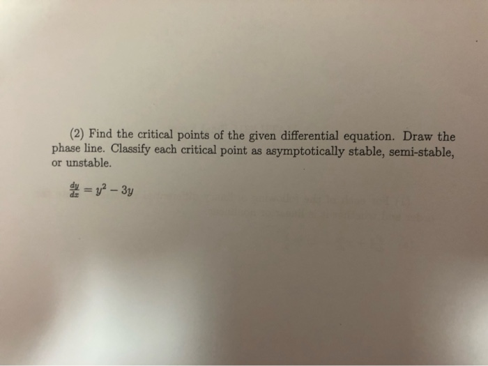 Solved (2) Find the critical points of the given | Chegg.com