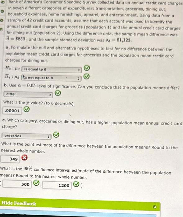 Solved Bank of America's Consumer Spending Survey collected | Chegg.com