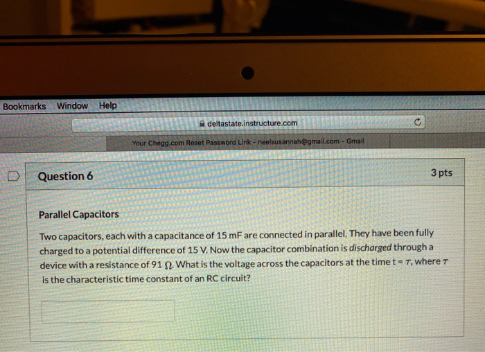 Solved Bookmarks Window Help deltastate.instructure.com Your | Chegg.com