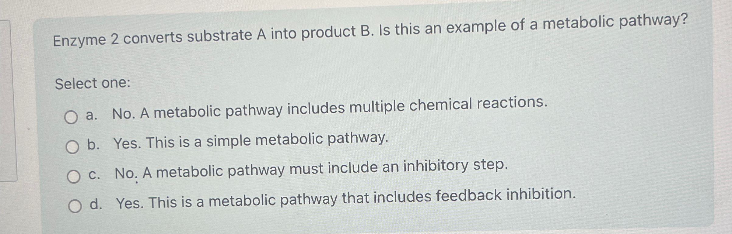 Solved Enzyme 2 ﻿converts substrate A into product B. ﻿Is | Chegg.com