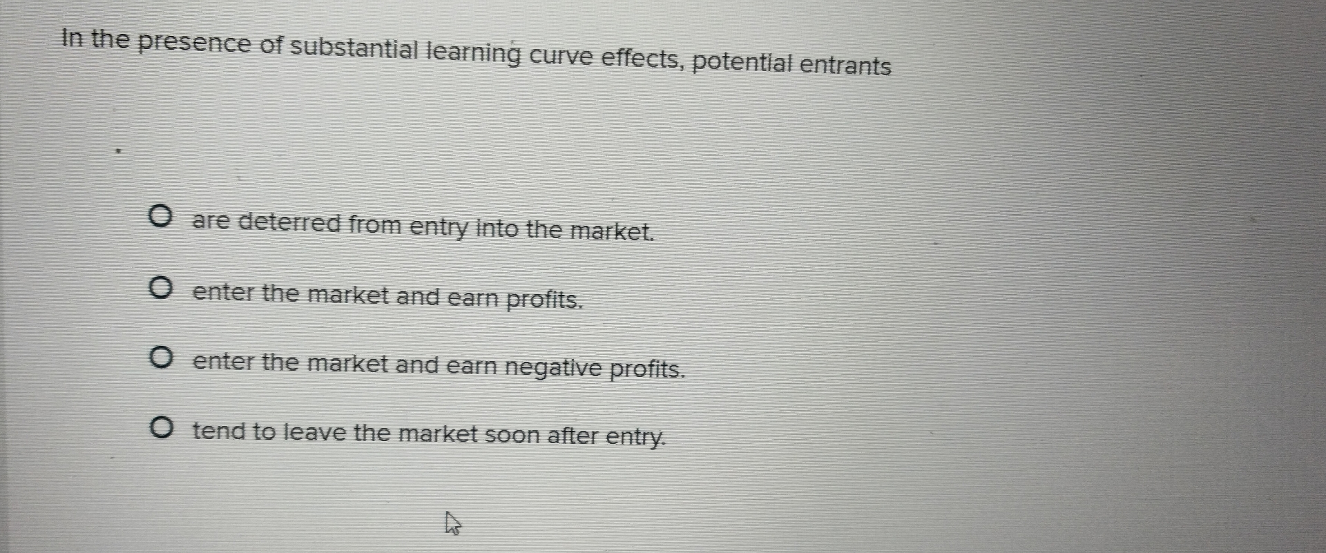 In the presence of substantial learning curve | Chegg.com