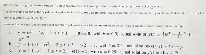 Solved Please wite a program by using Matiab / Octave to | Chegg.com