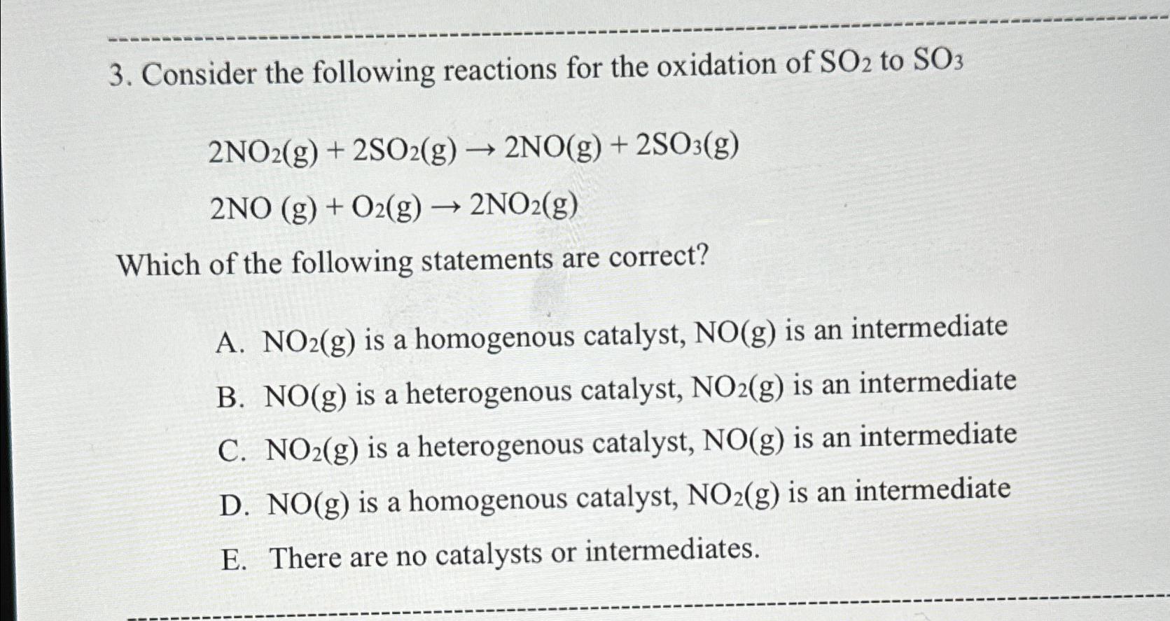 Solved Consider the following reactions for the oxidation of | Chegg.com