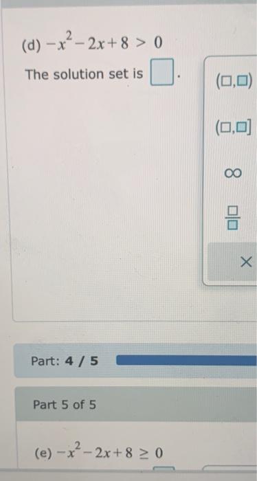 Solved Solve the equation and inequalities. Write the | Chegg.com