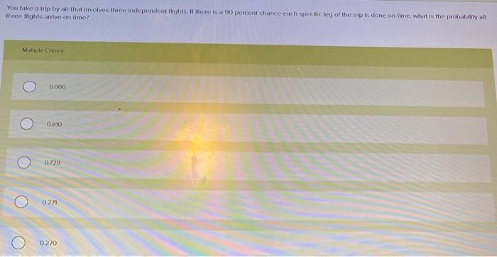 Solved you take a trip by air that involves three | Chegg.com