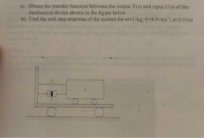 Solved a) Obtain the transfer function between the output | Chegg.com