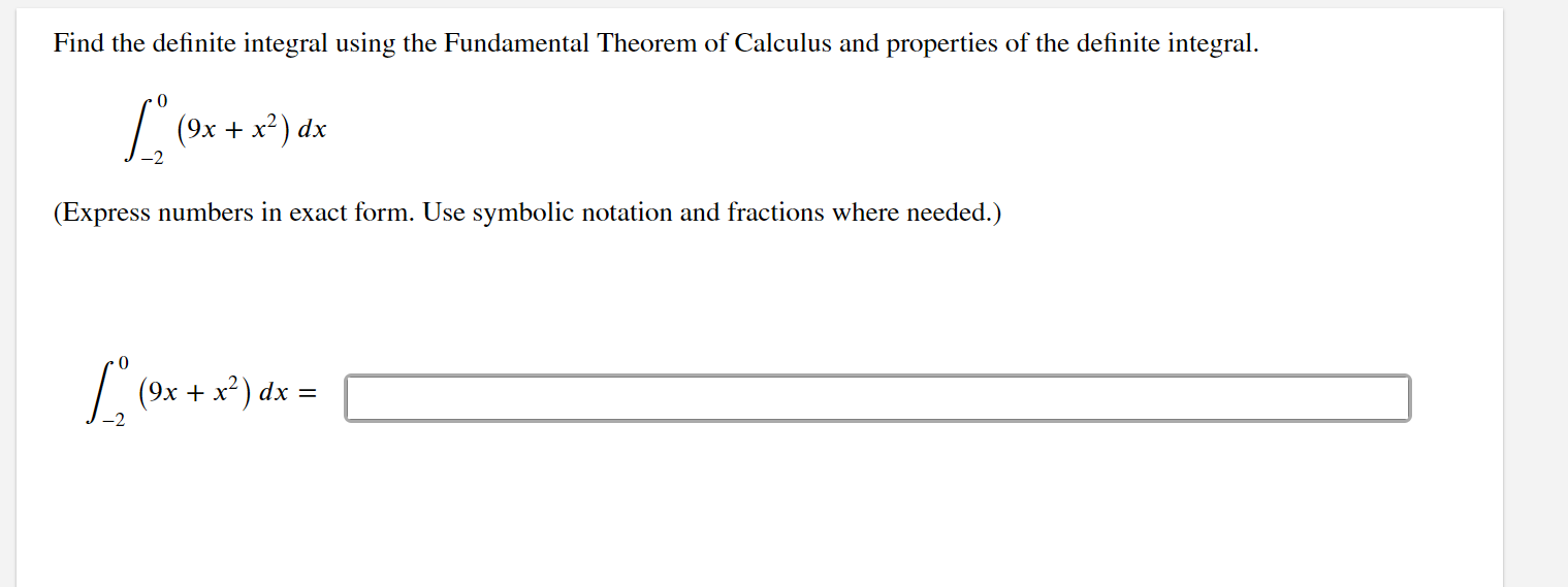 Solved Find the definite integral using the Fundamental | Chegg.com Solved Find the definite integral using the Fundamental | Chegg.com