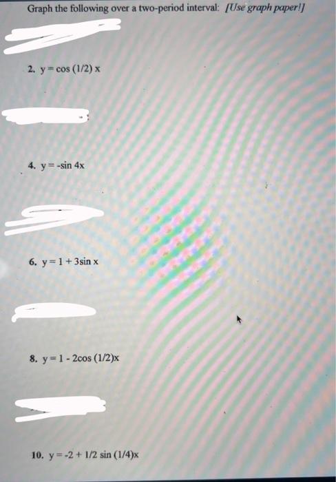 Solved Graph the following over a two-period interval: [Use | Chegg.com