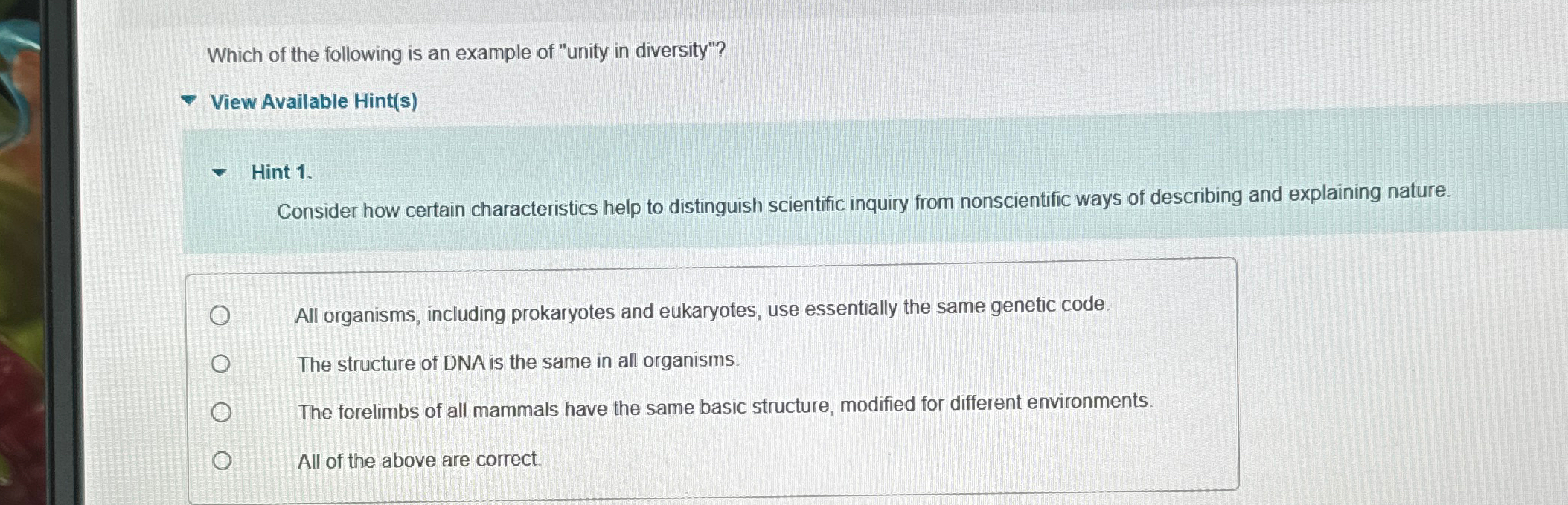 Solved Which of the following is an example of "unity in | Chegg.com