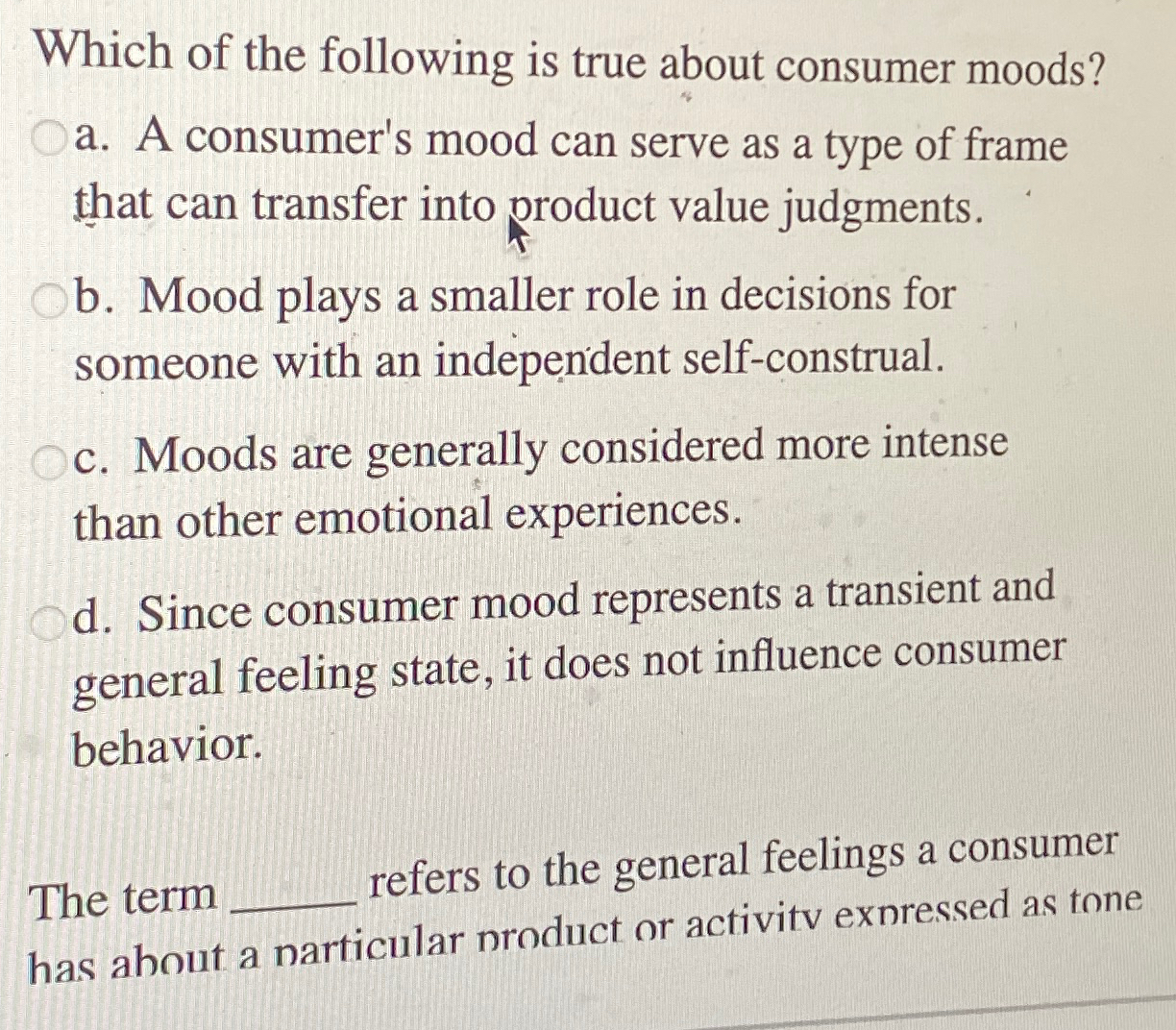 Solved Which of the following is true about consumer | Chegg.com