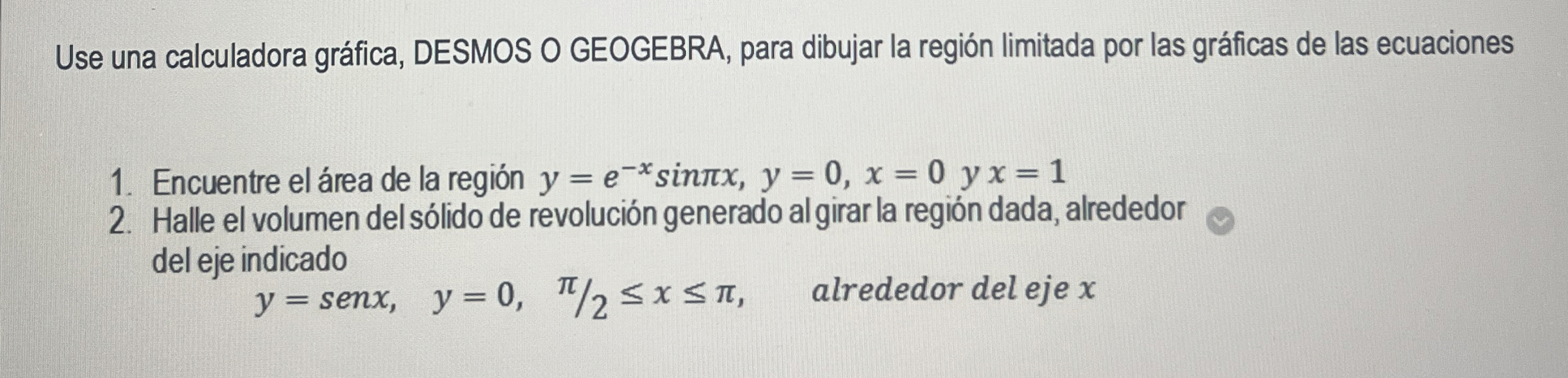 Solved Use una calculadora gráfica, ﻿DESMOS O GEOGEBRA, para | Chegg.com