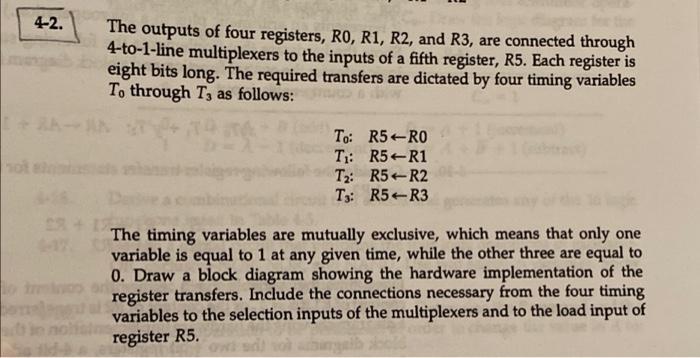Solved 4-2. The outputs of four registers, RO, R1, R2, and | Chegg.com