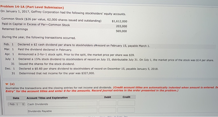 Solved Problem 14-1A (Part Level Submission) On January 1, | Chegg.com
