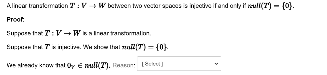 Solved A linear transformation T:V→W ﻿between two vector | Chegg.com