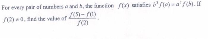 Solved For every pair of numbers a and b, the function f(x) | Chegg.com