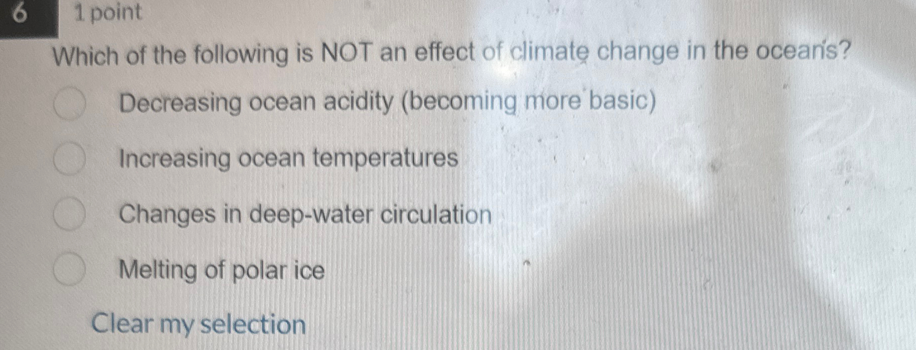 Solved 61 ﻿pointWhich of the following is NOT an effect of | Chegg.com