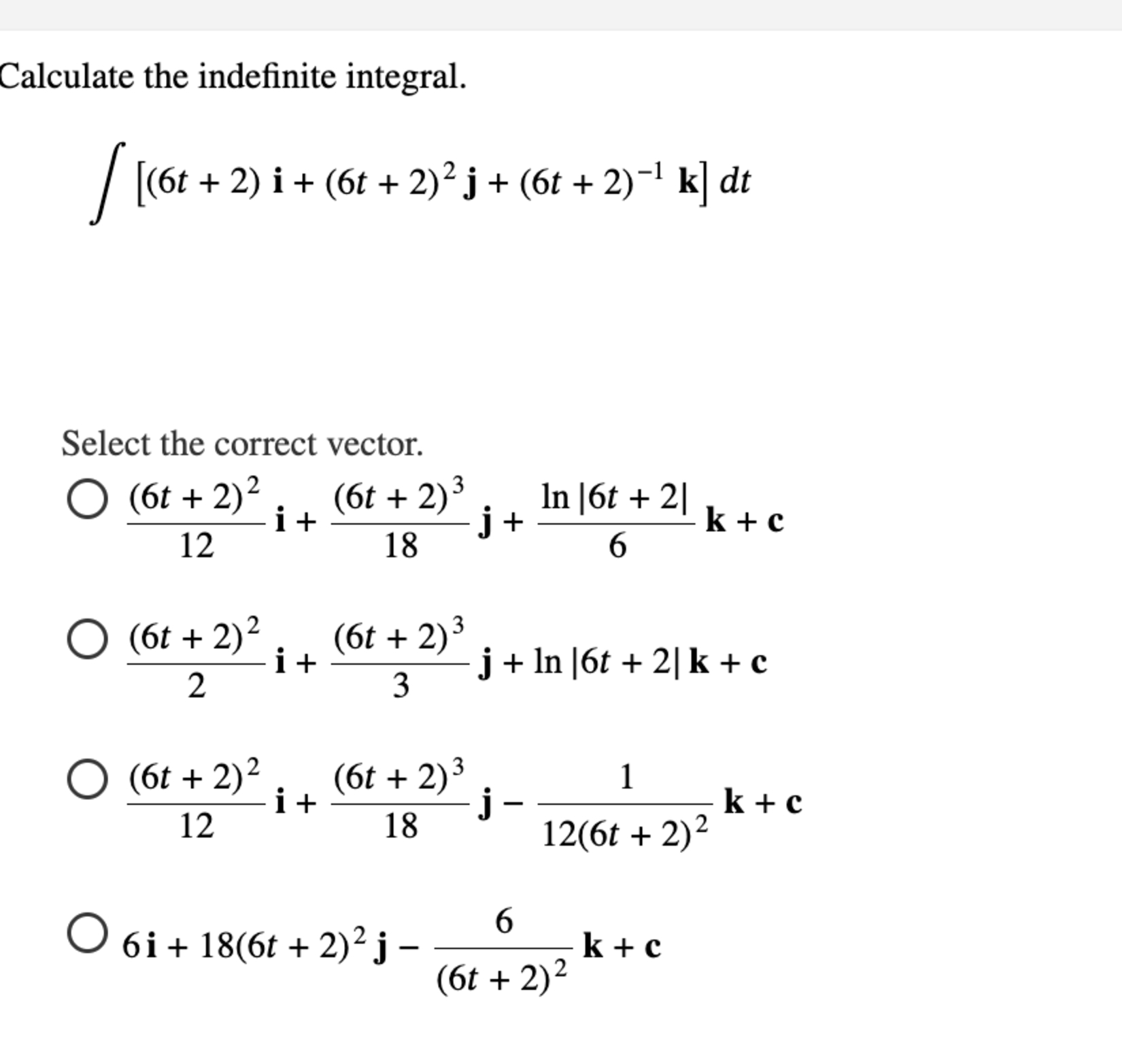 Solved Calculate the indefinite | Chegg.com