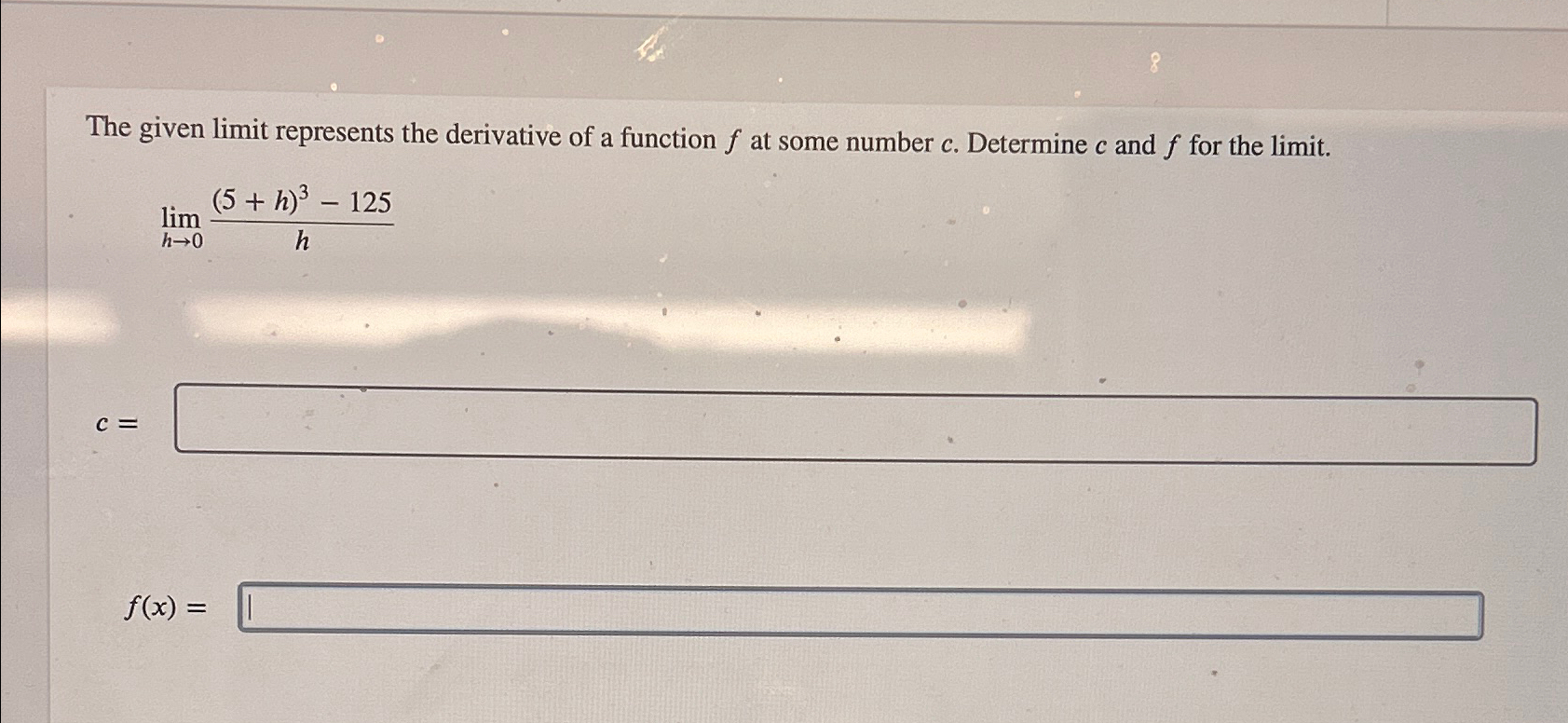 Solved The given limit represents the derivative of a | Chegg.com