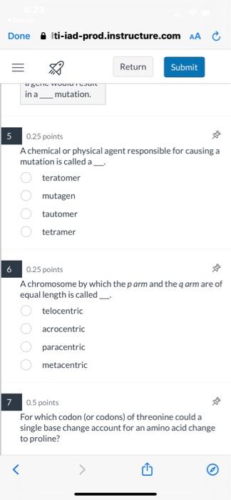 Solved 0.25 points A chemical or physical agent responsible | Chegg.com