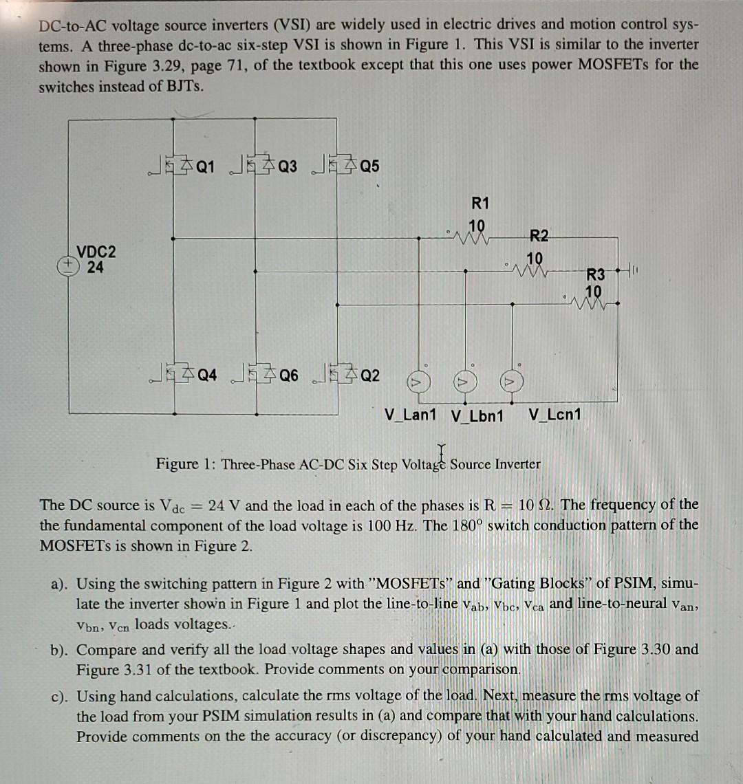 Solved DC-to-AC voltage source inverters (VSI) are widely | Chegg.com