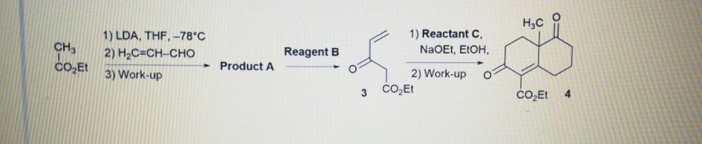 Solved н,с 1) Reactant C. NaOEt, EtOH, CH3 Co Et 1) LDA, | Chegg.com