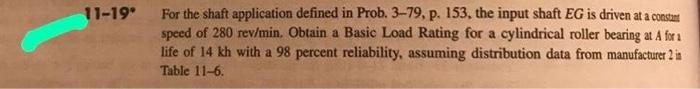 11-19 For the shaft application defined in Prob. | Chegg.com