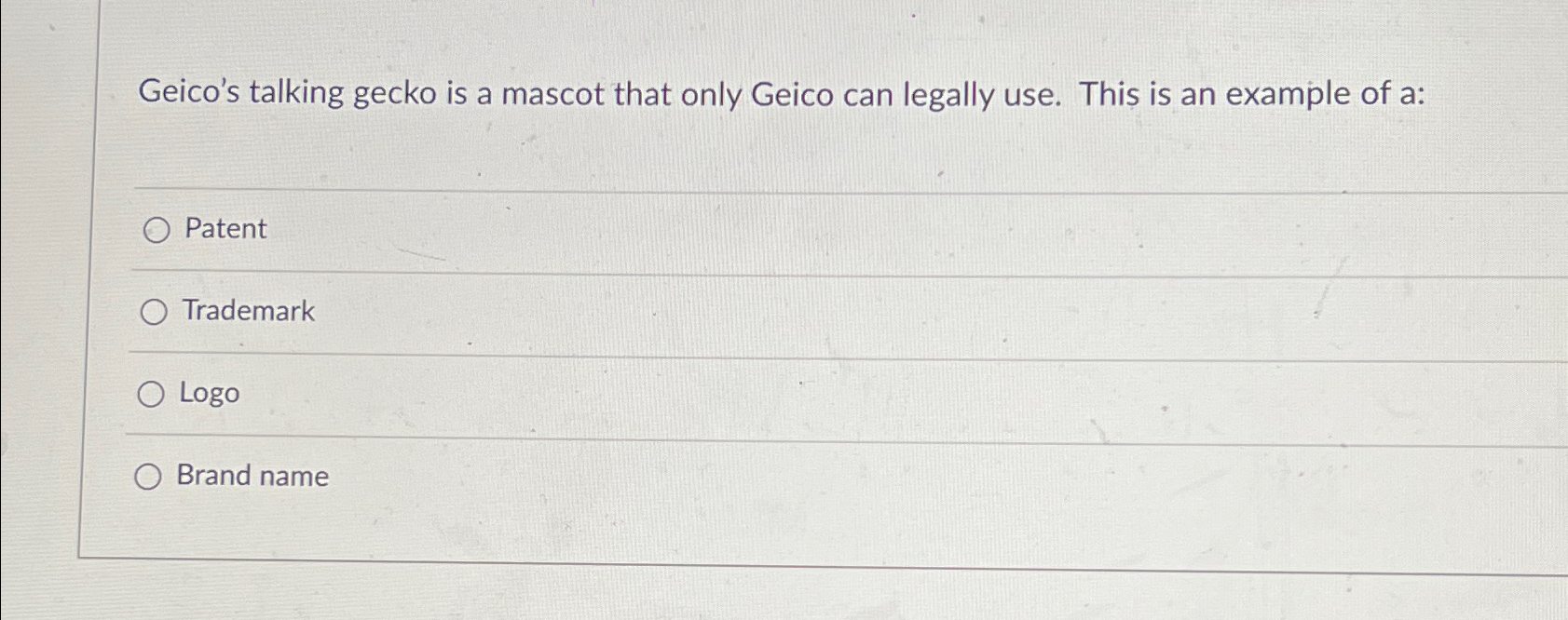 Solved Geico's talking gecko is a mascot that only Geico can | Chegg.com