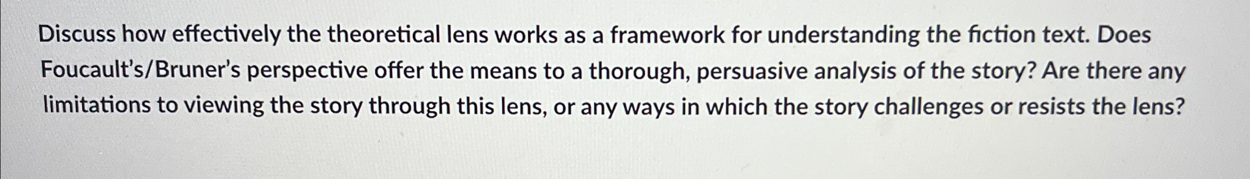 Solved Discuss how effectively the theoretical lens works as | Chegg.com