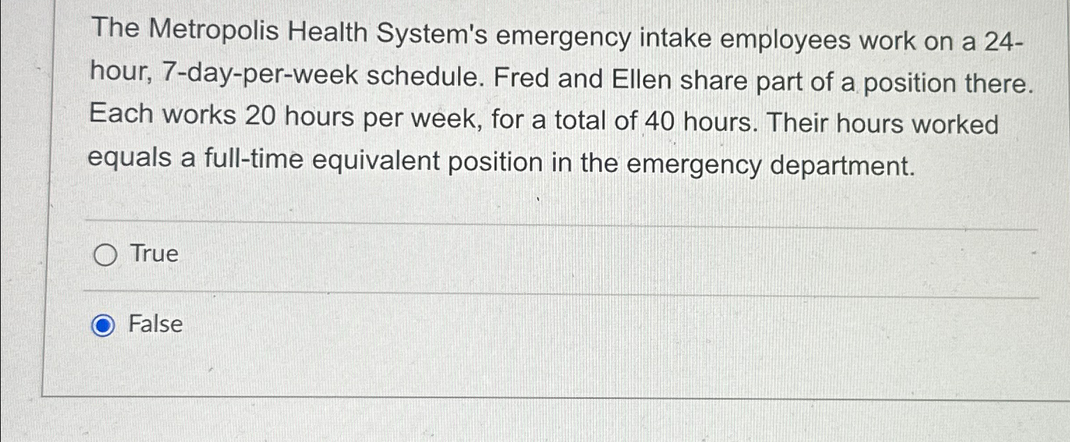 Solved The Metropolis Health System's emergency intake | Chegg.com