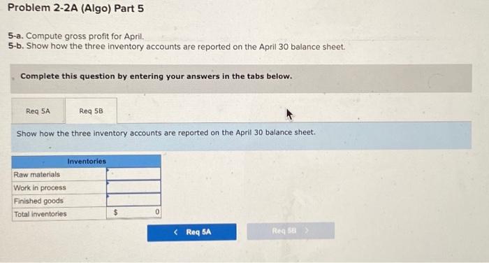 Solved Problem 2-2A (Algo) Computing and recording job | Chegg.com