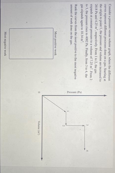 Solved Consider a pressure versus volume graph, where the | Chegg.com