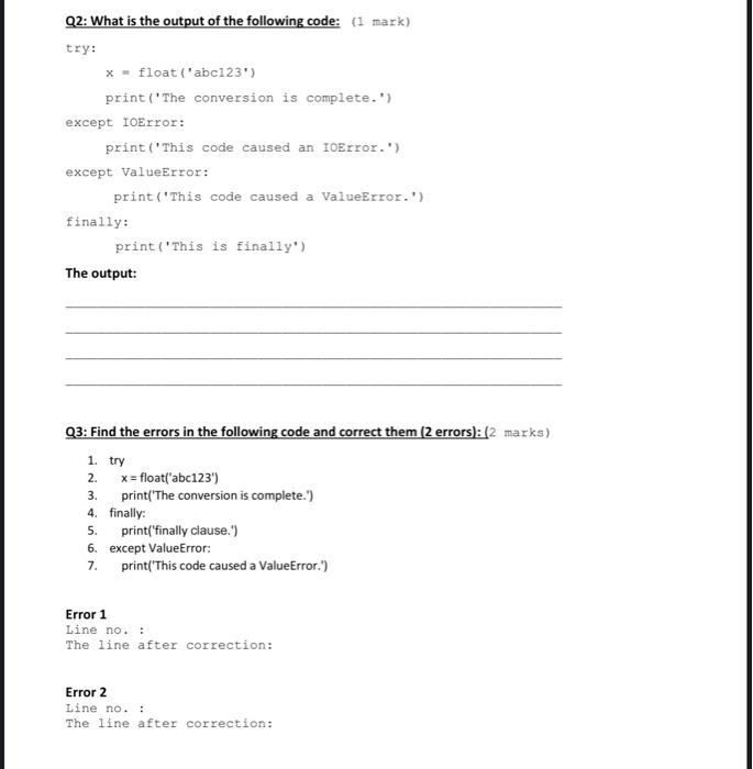 Solved Q3: Find the errors in the following code and correct | Chegg.com