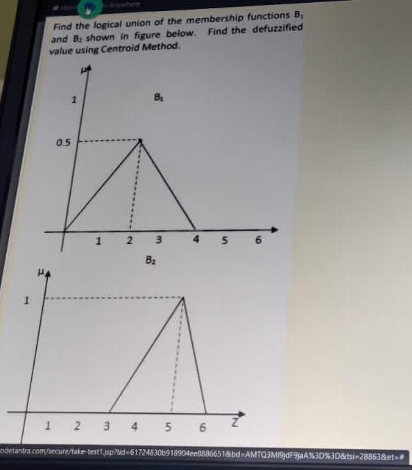 Solved Find the logical union of the membership functions B, | Chegg.com