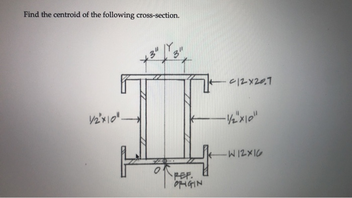 Solved Find the centroid of the following cross-section. 3" | Chegg.com