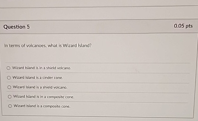 Solved Question 5In terms of volcanoes, what is Wizard | Chegg.com