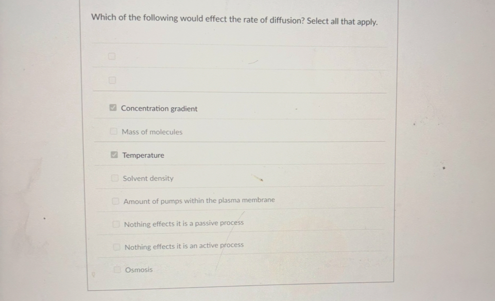 Solved Which of the following would effect the rate of | Chegg.com