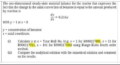 Solved The one-dimensional steady-state material balance for | Chegg.com