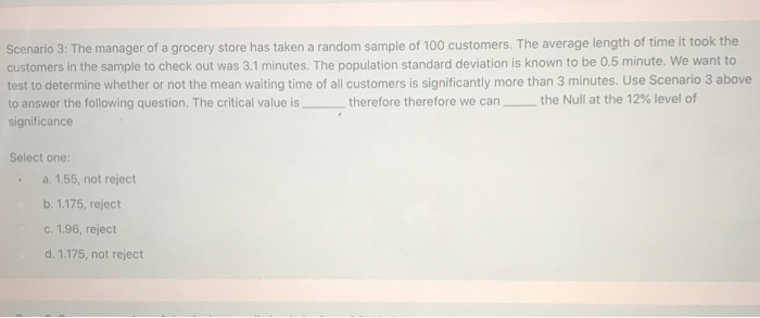 Solved Scenario 3: The manager of a grocery store has taken | Chegg.com