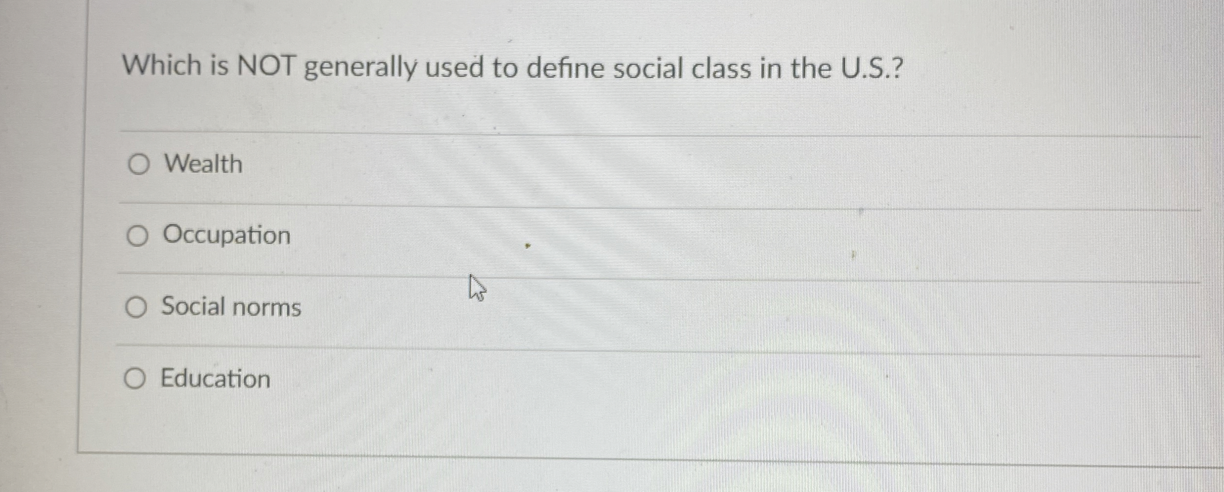 Solved Which is NOT generally used to define social class in | Chegg.com