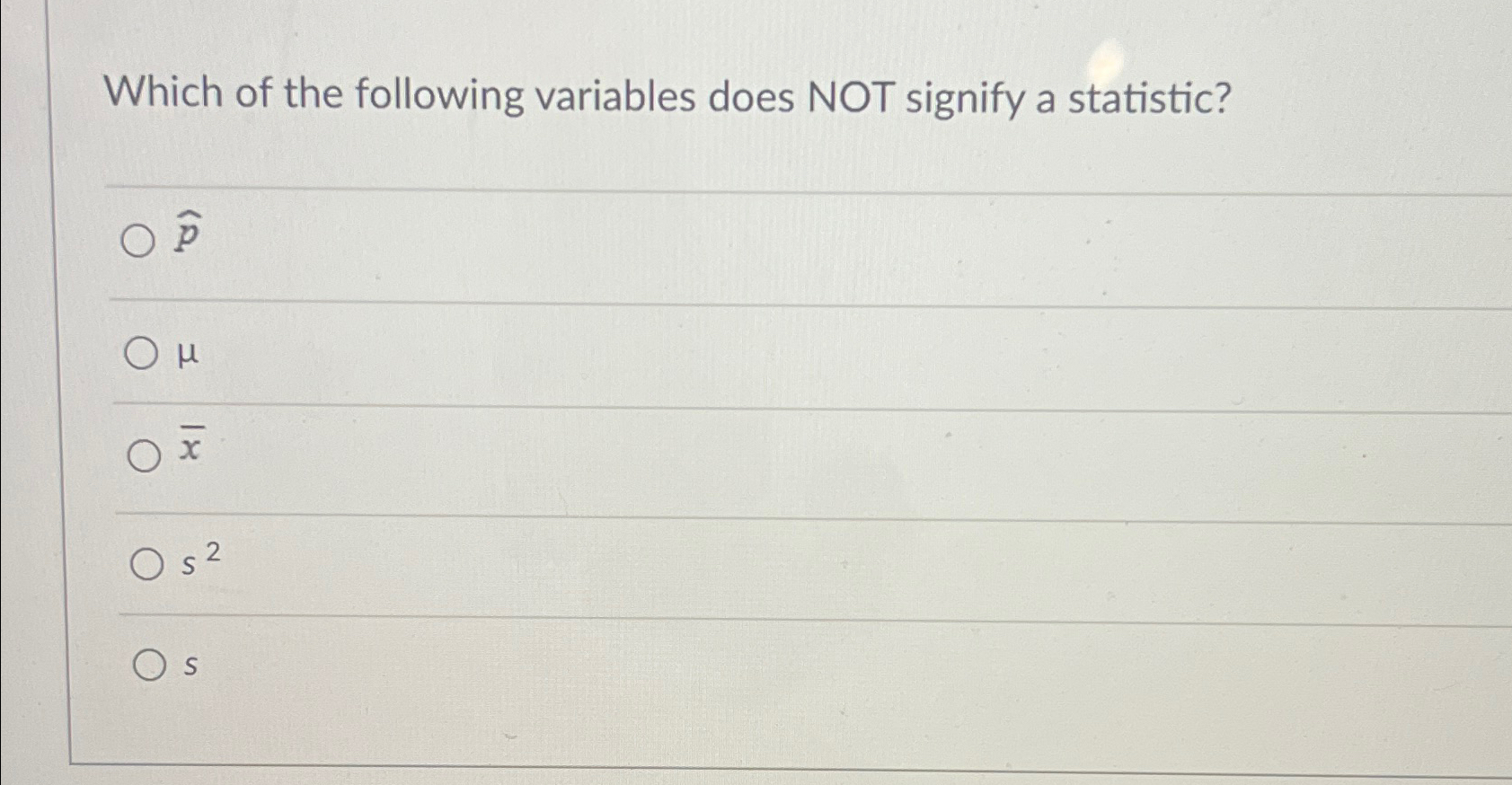 Solved Which of the following variables does NOT signify a | Chegg.com