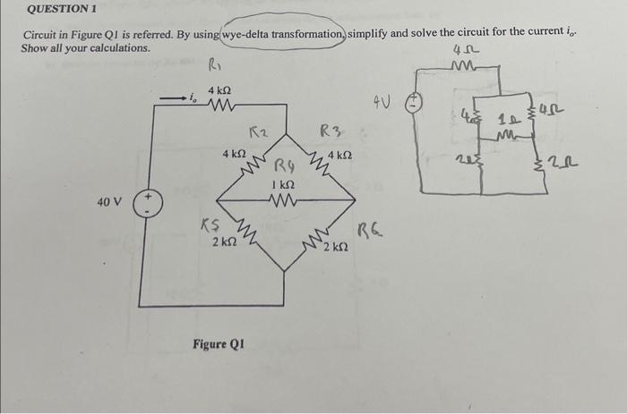 Solved Circuit in Figure Q1 is referred. By using(wye-delta | Chegg.com