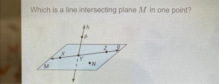 Solved Which is a line intersecting plane M in one point? | Chegg.com
