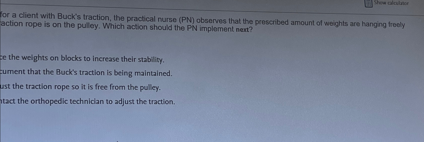 Solved Show calculatorfor a client with Buck's traction, the | Chegg.com