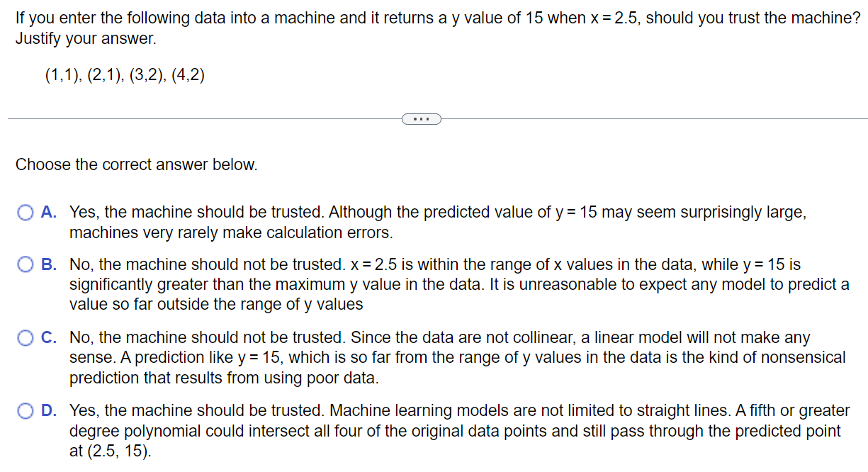Solved If you enter the following data into a machine and it | Chegg.com